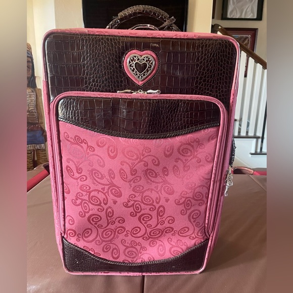 Brighton | Bags | Brighton 2wheel 22 Cherry Rose And Brown Croc Luggage ...